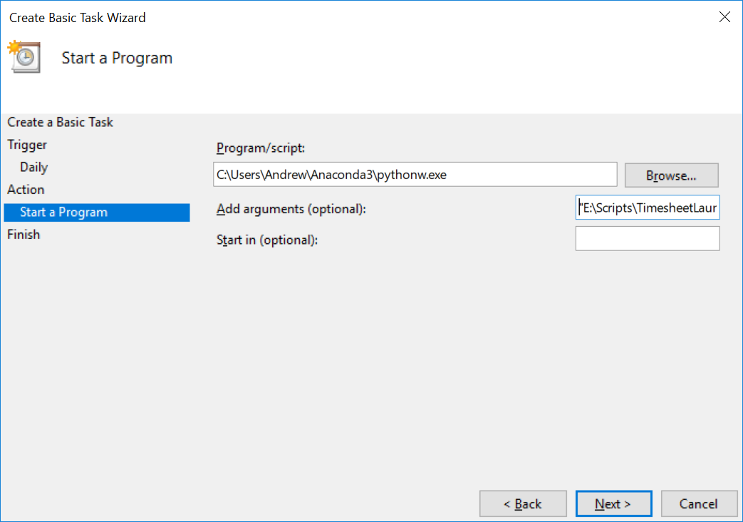 Automate Python and Windows Scheduler to Open an Excel Time Sheet